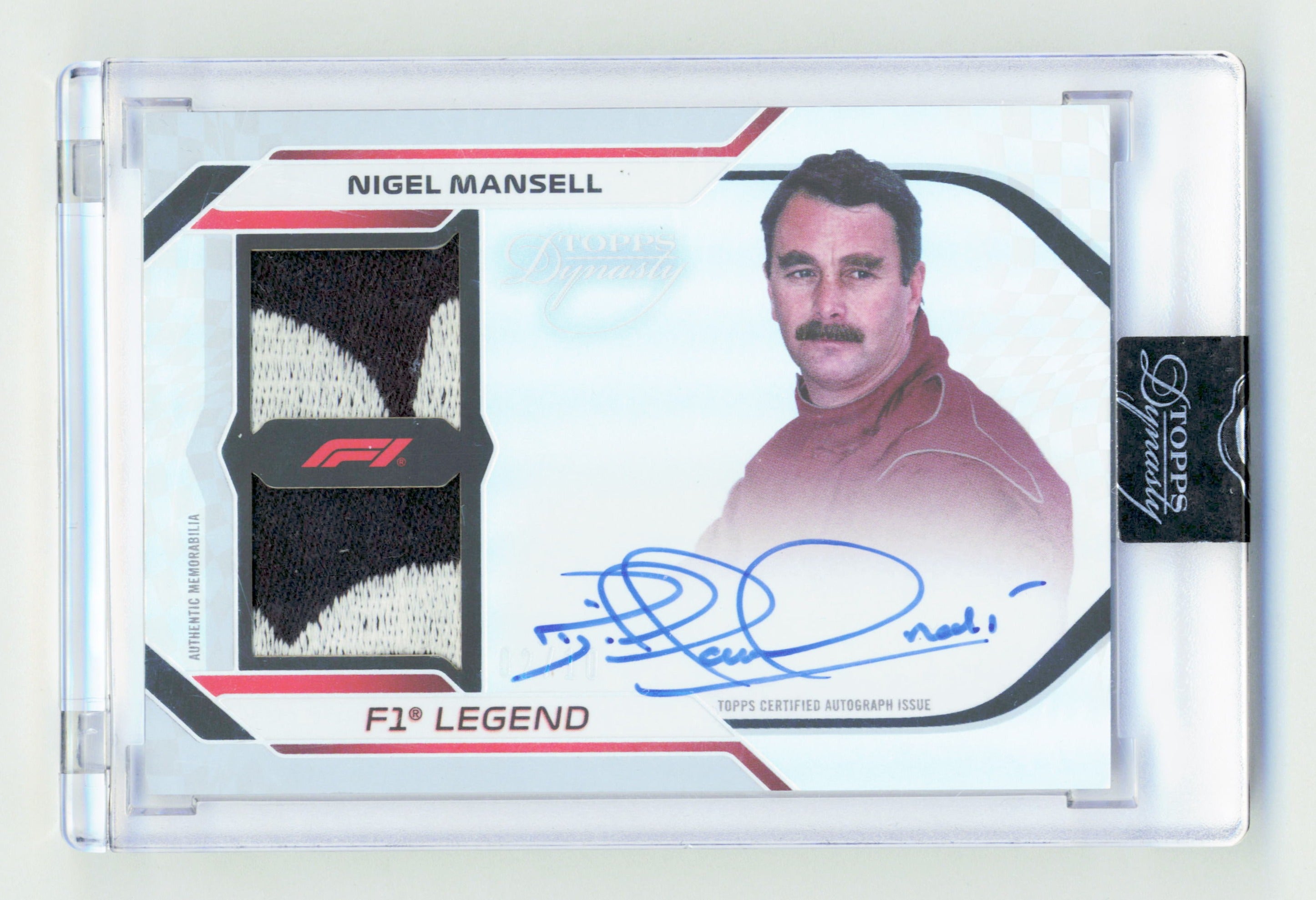 Topps Nigel Mansell F1 Legend Patch Autograph Card Dynasty Formula 1 2