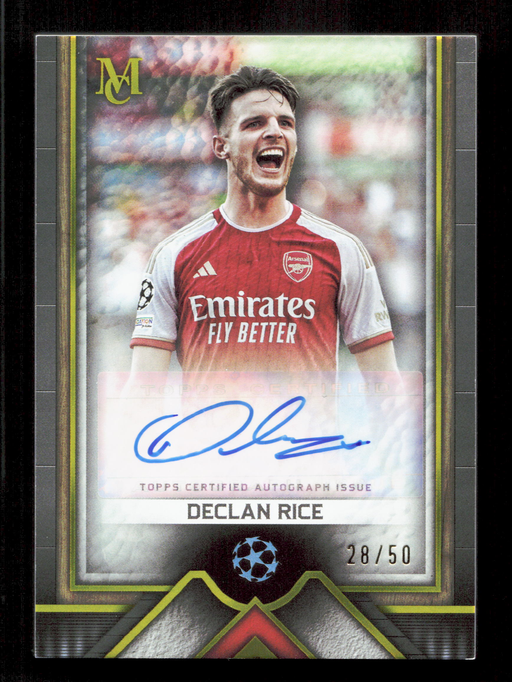 Topps Declan Rice Gold Archival Autograph Card /50 Museum Collection U