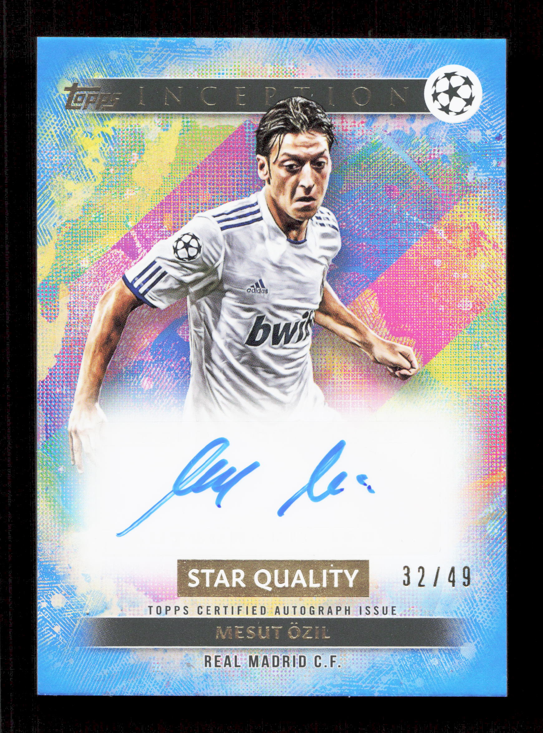 Topps Mesut Ozil Blue Star Quality Autograph Card /49 Inception UEFA C