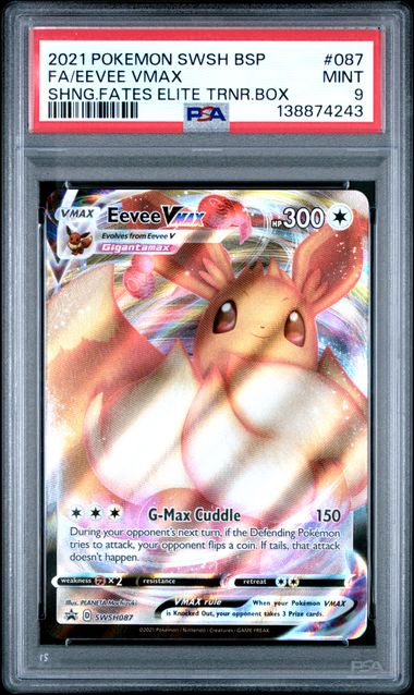Pokemon Eevee VMAX SWSH087 2021 Pokemon SWSH BSP Shining Fates ETB PSA