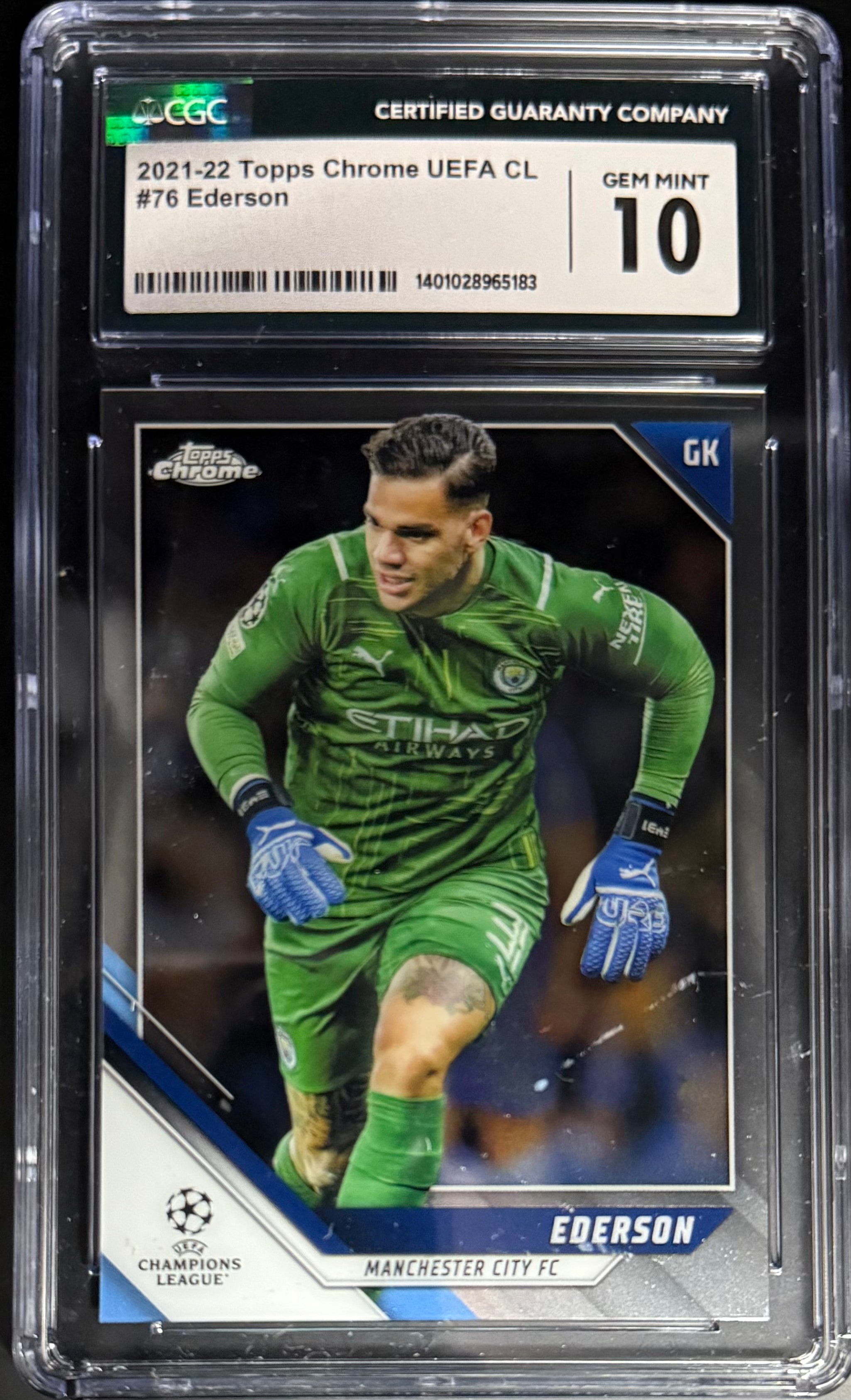Topps Ederson Base Card Chrome UEFA Champions League 2021-22 #76 CGC10