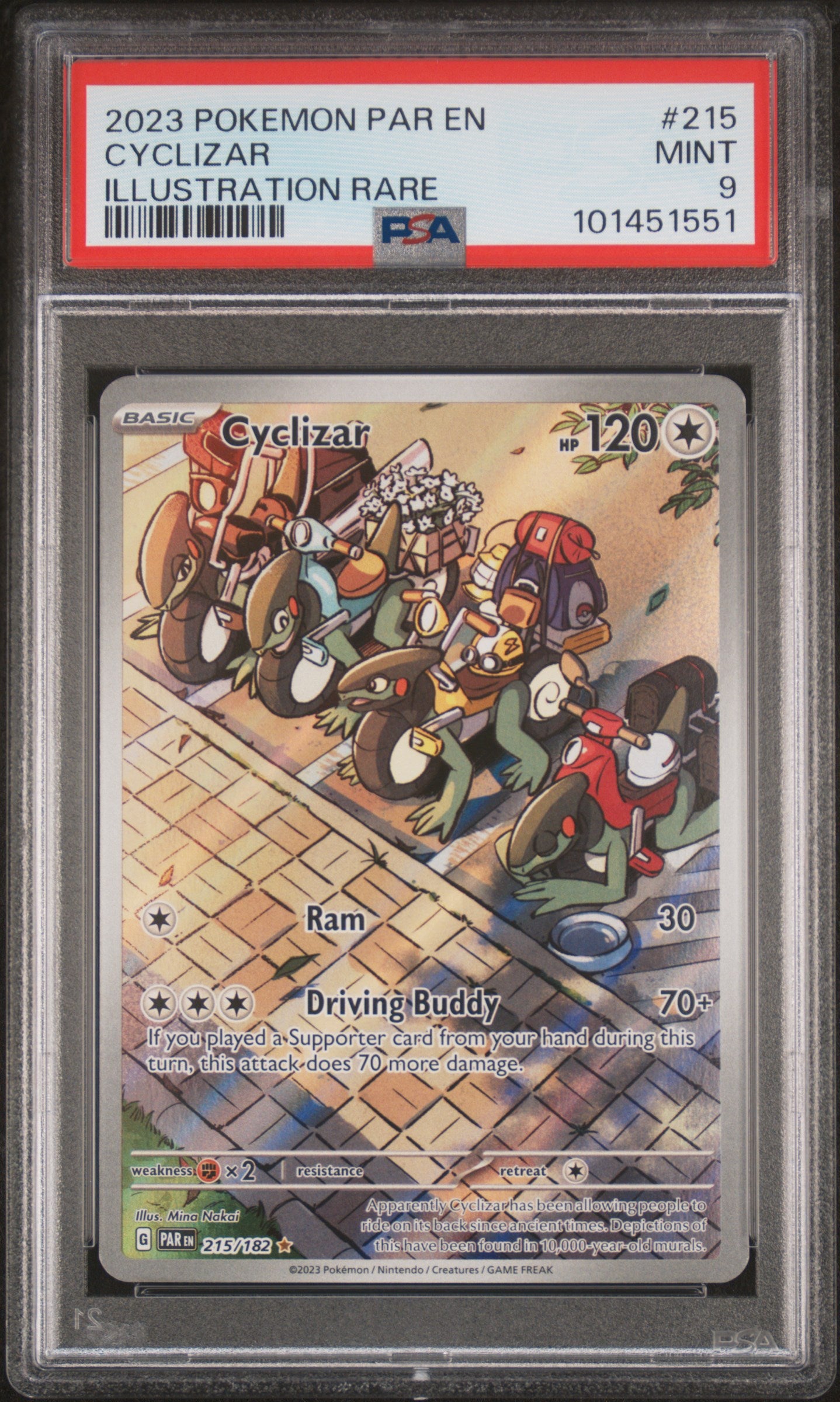 Pokemon Cyclizar 215/182 Illustration Rare Pokemon Paradox Rift 2023 P